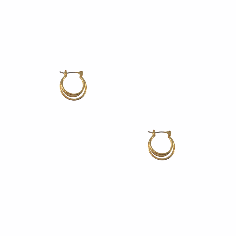 TRIPLE MINI DIPPED HOOPS - GOLD