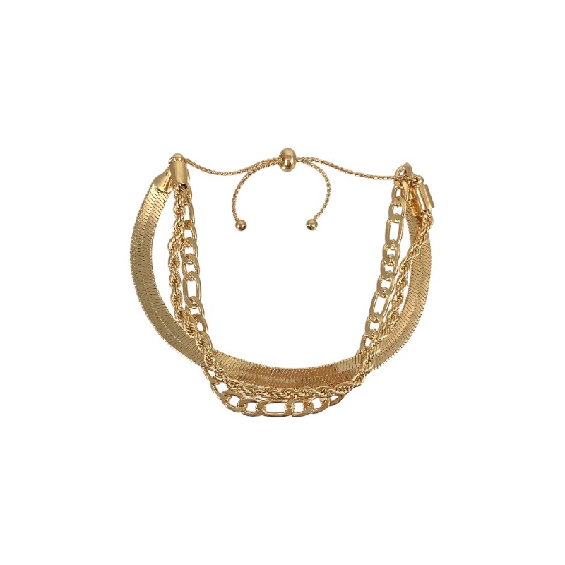 LAYERED ADJUSTABLE BRACELET- GOLD